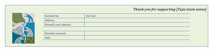 Contribution Receipt Template - My Word Templates