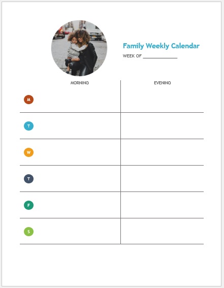 6 Free Weekly Calendar Templates - My Word Templates