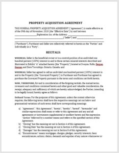 Property Agreement Templates - My Word Templates