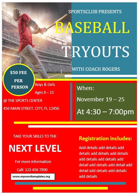 Baseball Flyer Template - My Word Templates