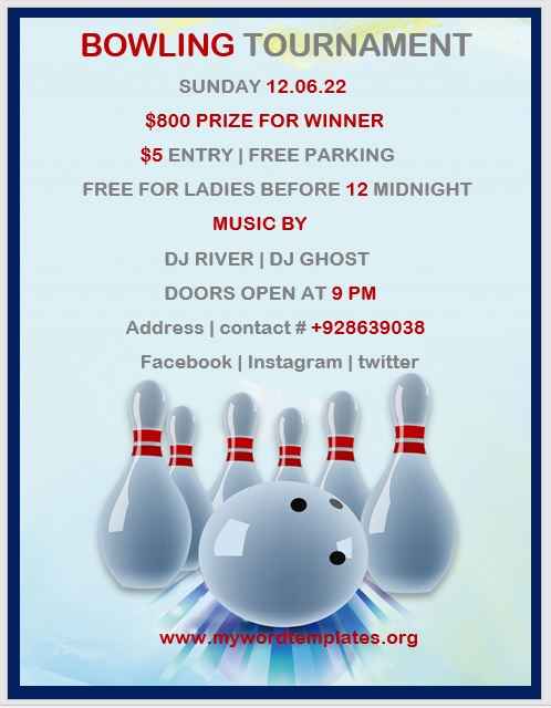 Bowling Flyer Template 08 - My Word Templates