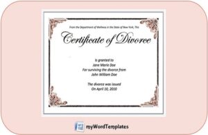 Divorce Certificate Example Archives - My Word Templates