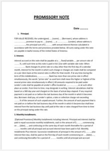 Promissory Note Template 04 - My Word Templates