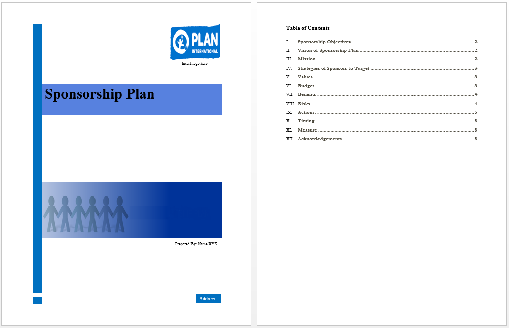 Sponsorship Plan Template - My Word Templates