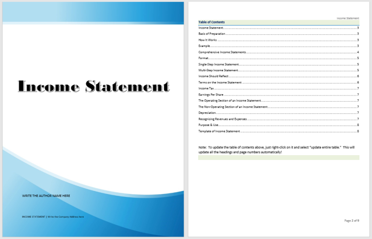Income Statement Template - My Word Templates