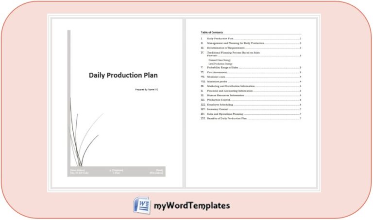 daily production plan template feature image - My Word Templates
