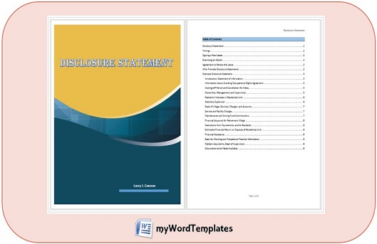 Disclosure Statement Template - My Word Templates