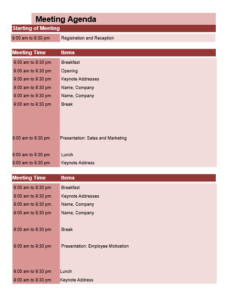 Formal Meeting Agenda - 7 Free Word Templates