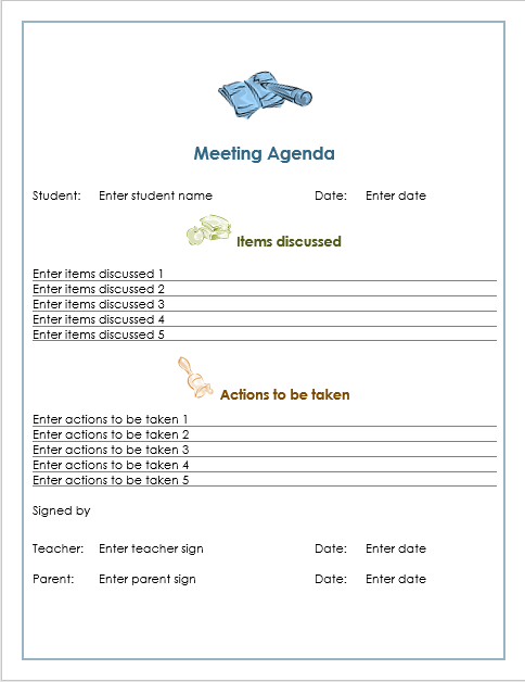 Formal Meeting Agenda Templates - 6 Free Templates - My Word Templates