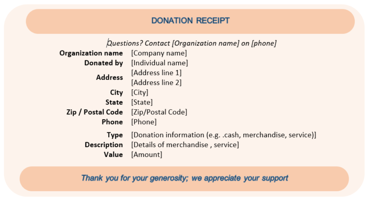 Donation Receipt Templates - 15 Free Printable Templates