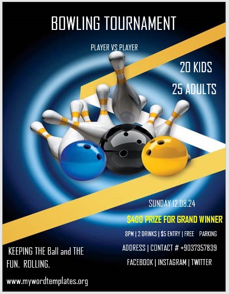 10 Free Awesome Bowling Flyer Templates - My Word Templates