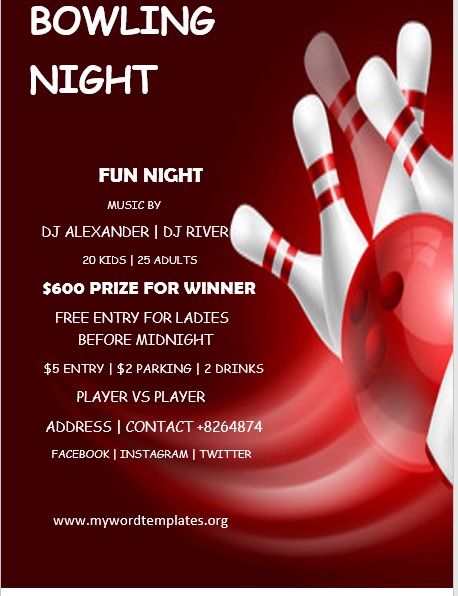 10 Free Awesome Bowling Flyer Templates - My Word Templates